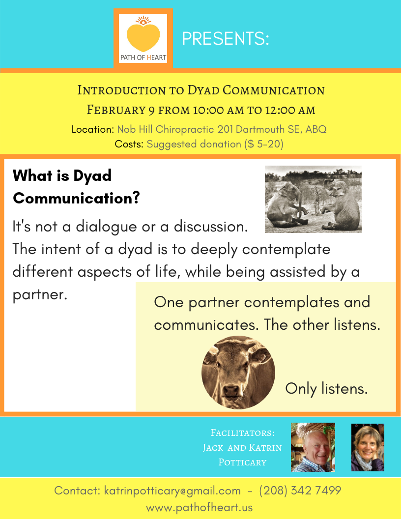 Dyad Communication Practice in Albuquerque – Sat 9 Feb 2019 – 10am ...